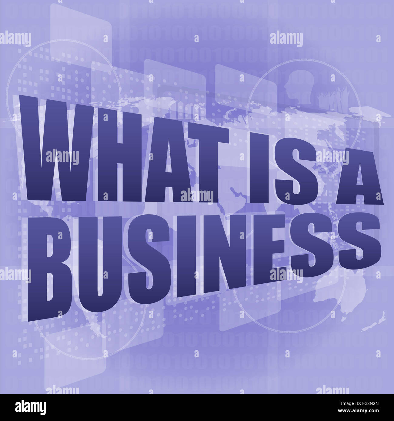 Business concept: words what is a business on digital screen, 3d Stock ...