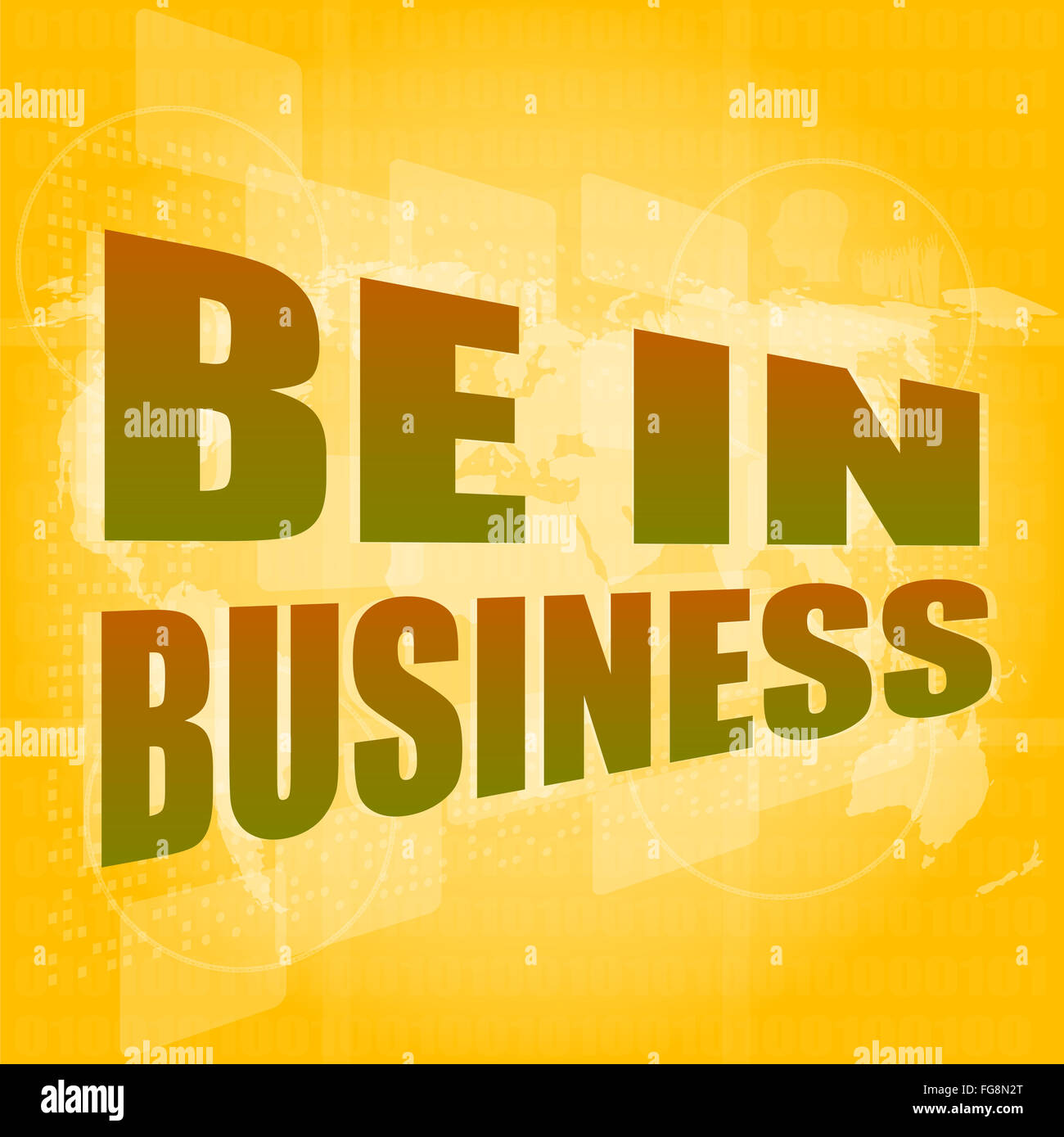 Business concept: words be in business on digital screen, 3d Stock ...