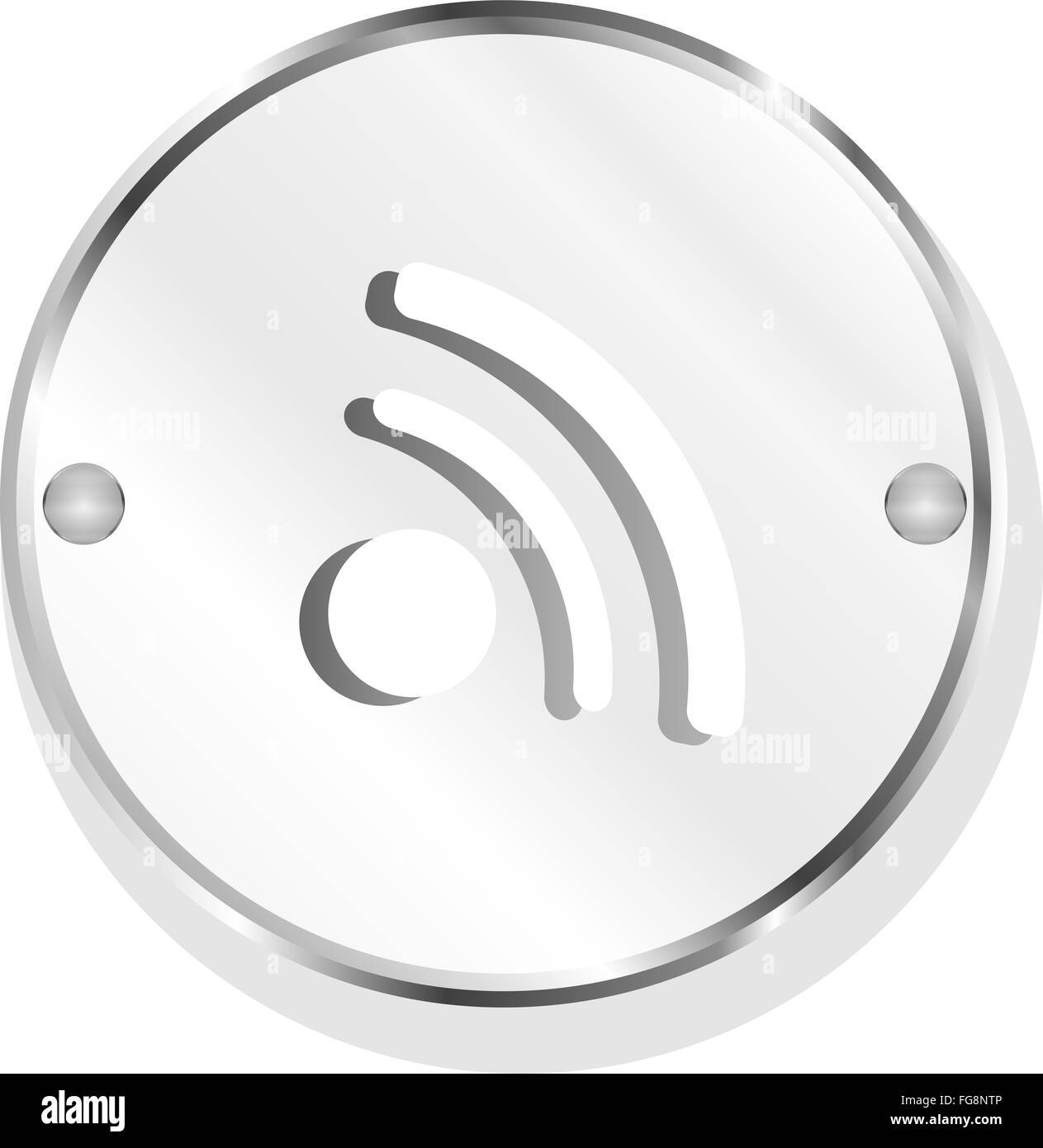 vector rss metallic icon isolated on white background Stock Photo - Alamy