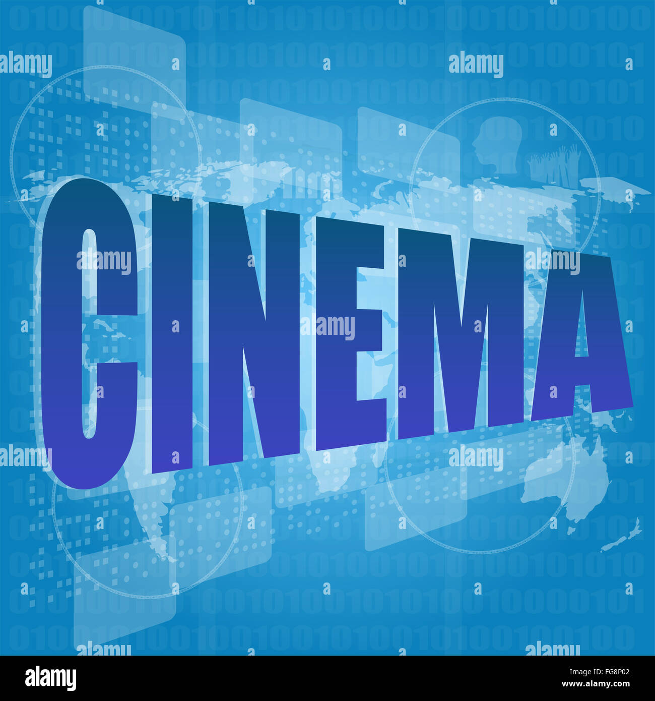 digital concept: cinema word on digital screen Stock Photo - Alamy