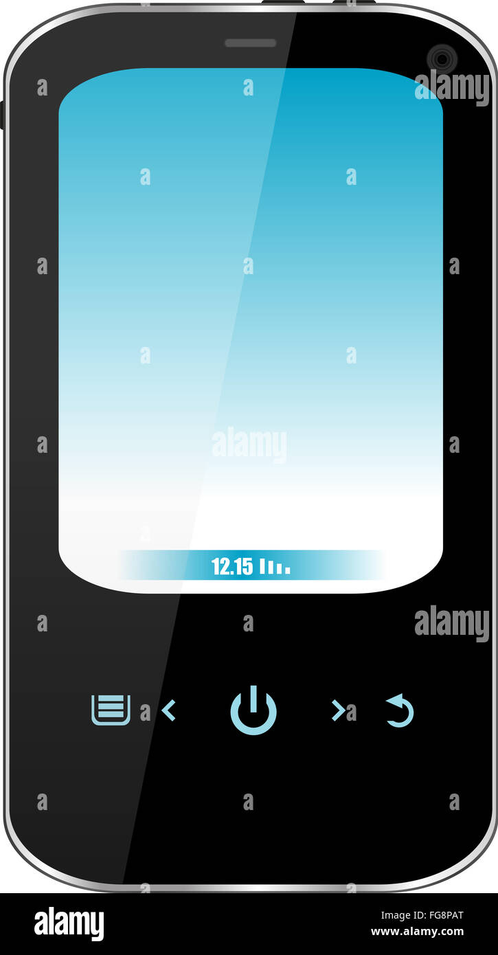 Smartphone with blue screen isolated on white Stock Photo - Alamy