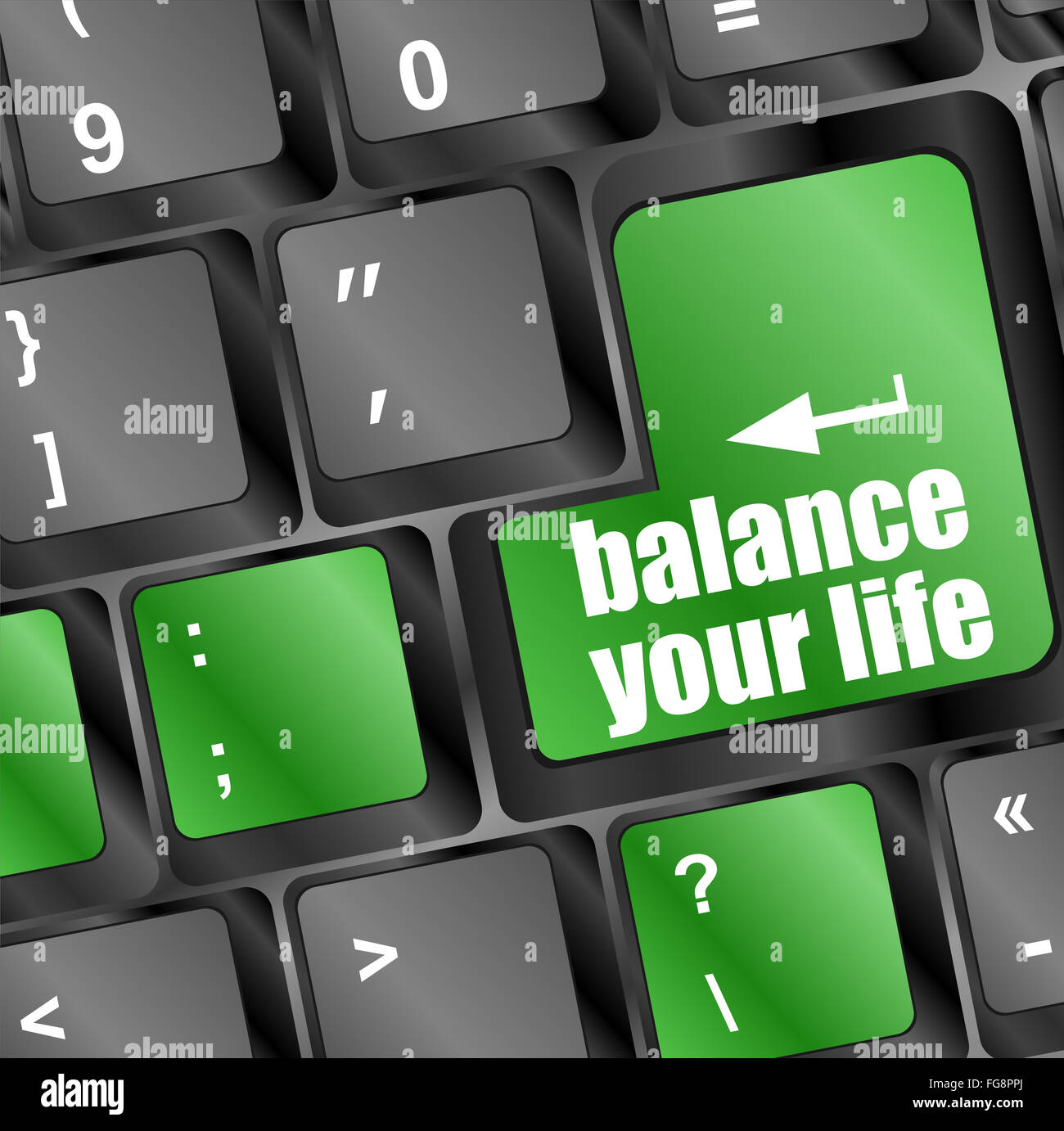 balance your life button on computer keyboard key Stock Photo - Alamy