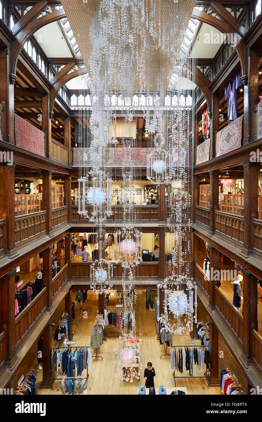 Liberty, luxury department store interior in Regent Street in London ...