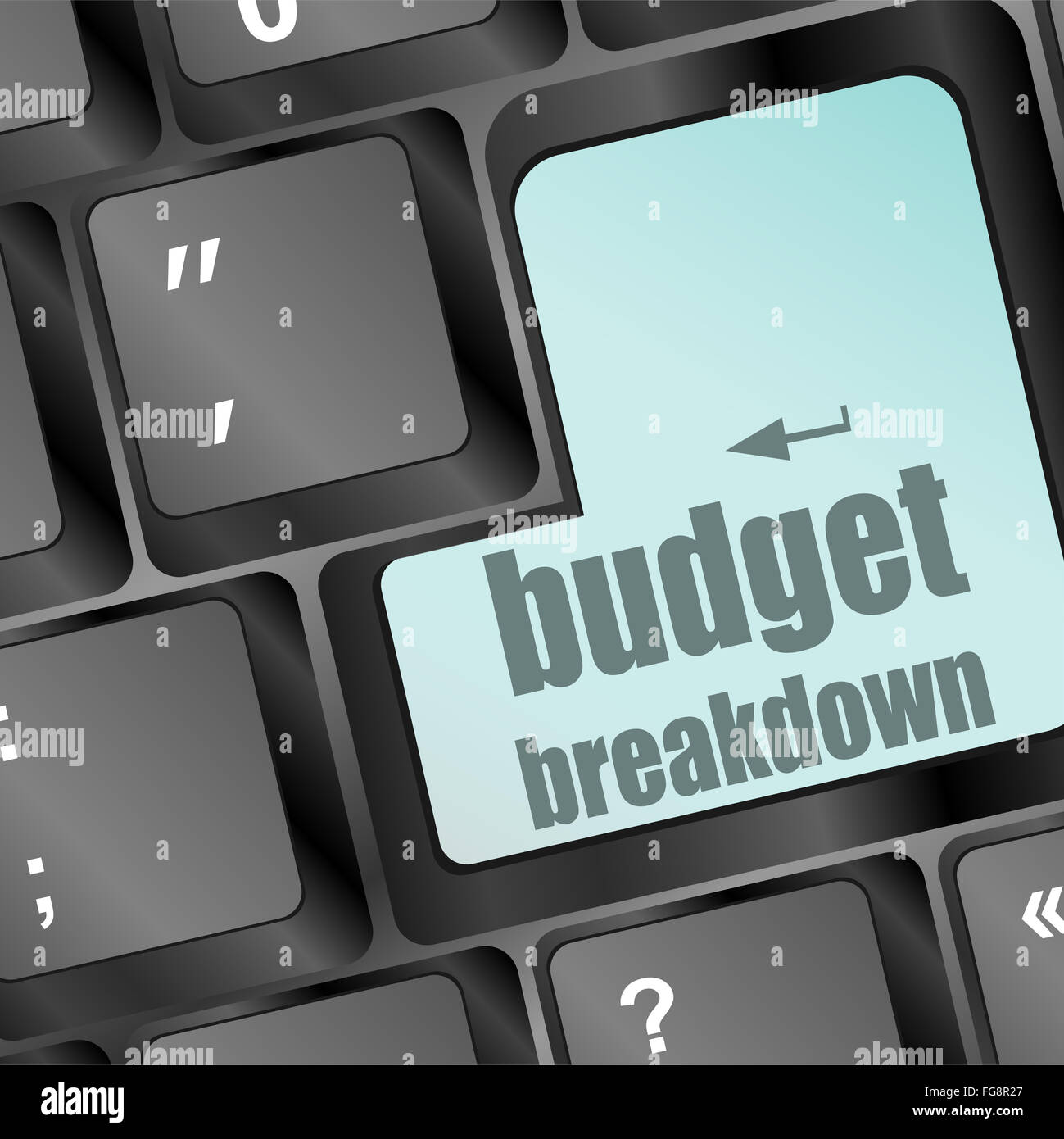 budget breakdown words on computer pc keyboard Stock Photo - Alamy