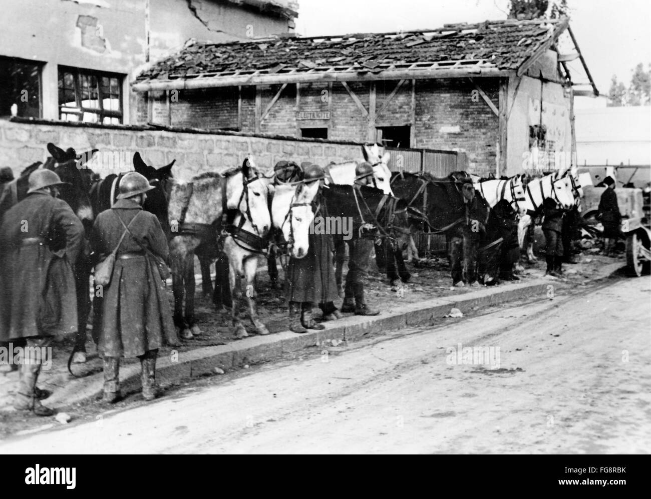 The Nazi propaganda picture shows demobilized French formations in the ...
