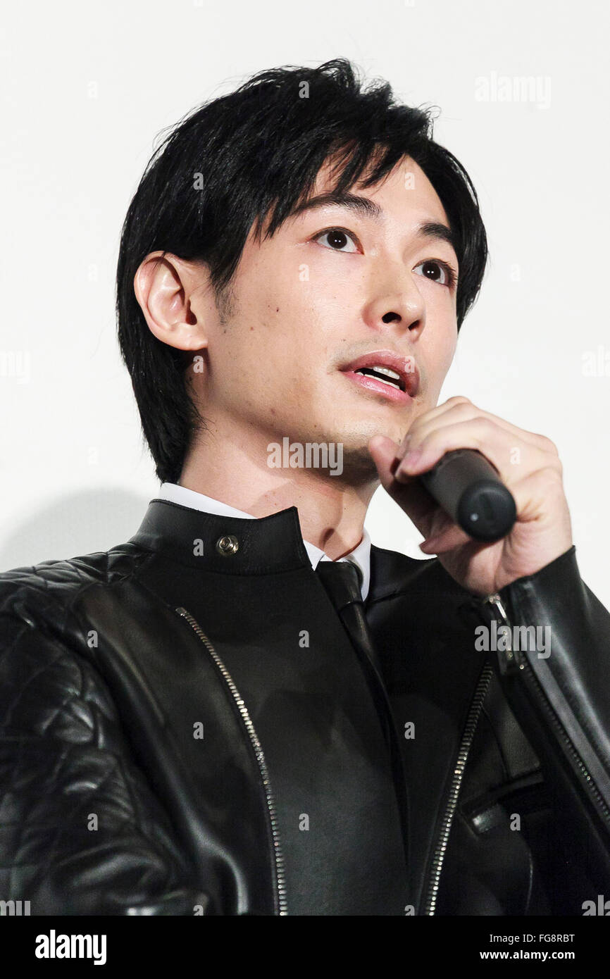 Tokyo, Japan. 18th February, 2016. Actor Dean Fujioka speaks to the ...