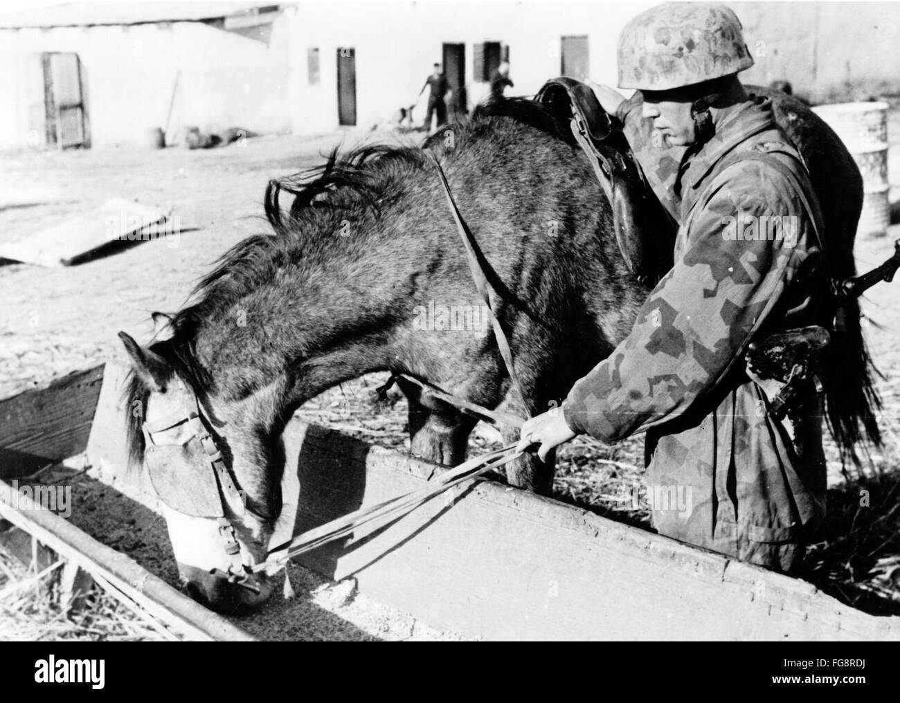 The Nazi propaganda picture shows a messenger of the German Wehrmacht ...