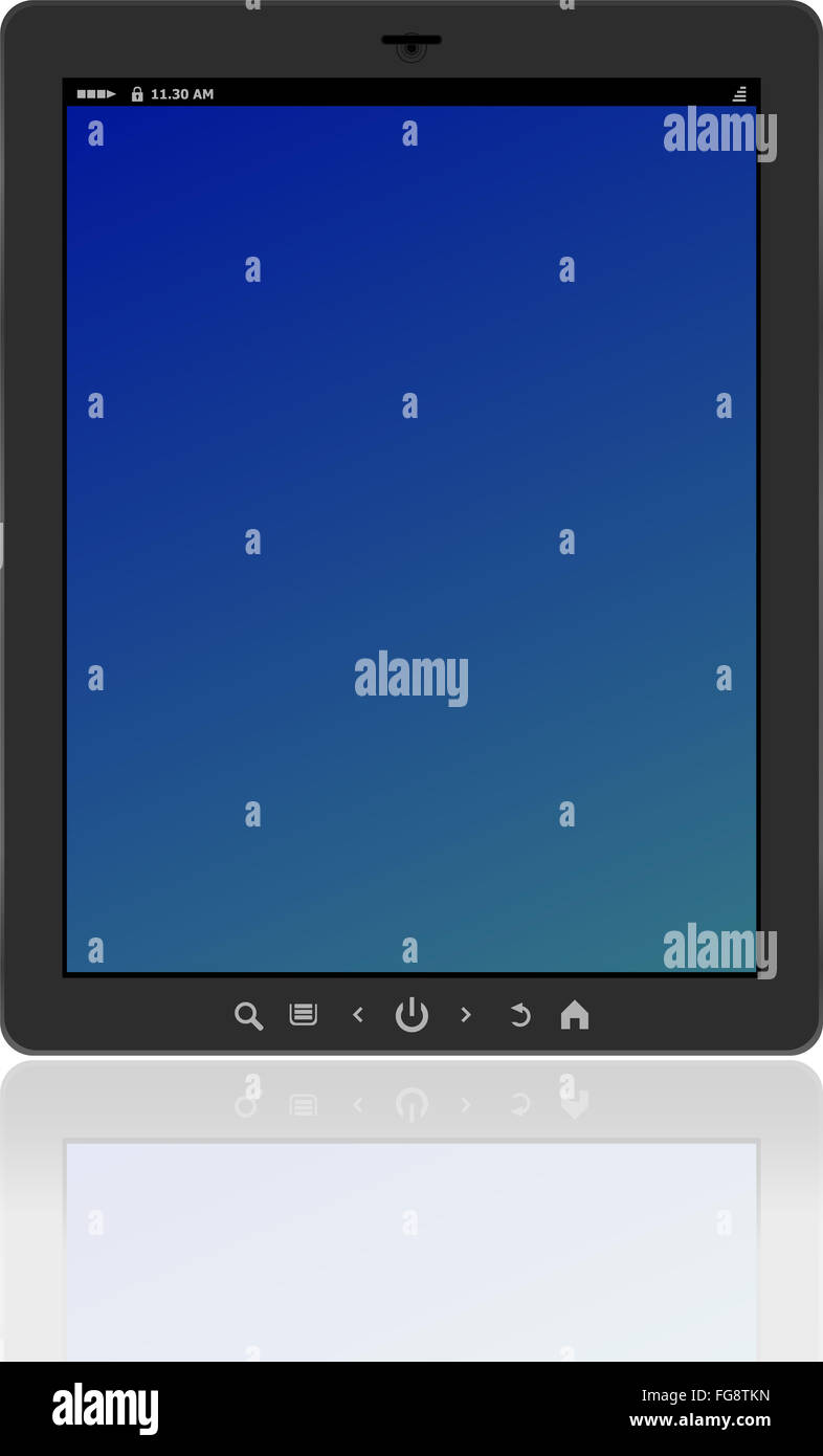 Photo-realistic vertical tablet pc set with blue screen Stock Photo - Alamy