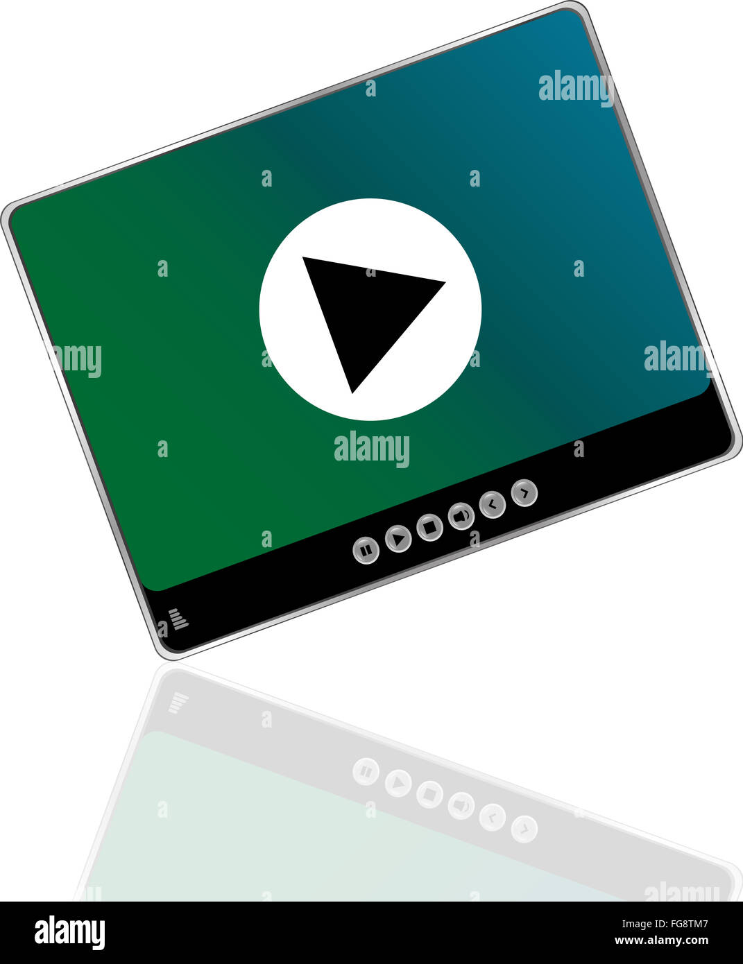 Media player set with play button on abstract background Stock Photo ...