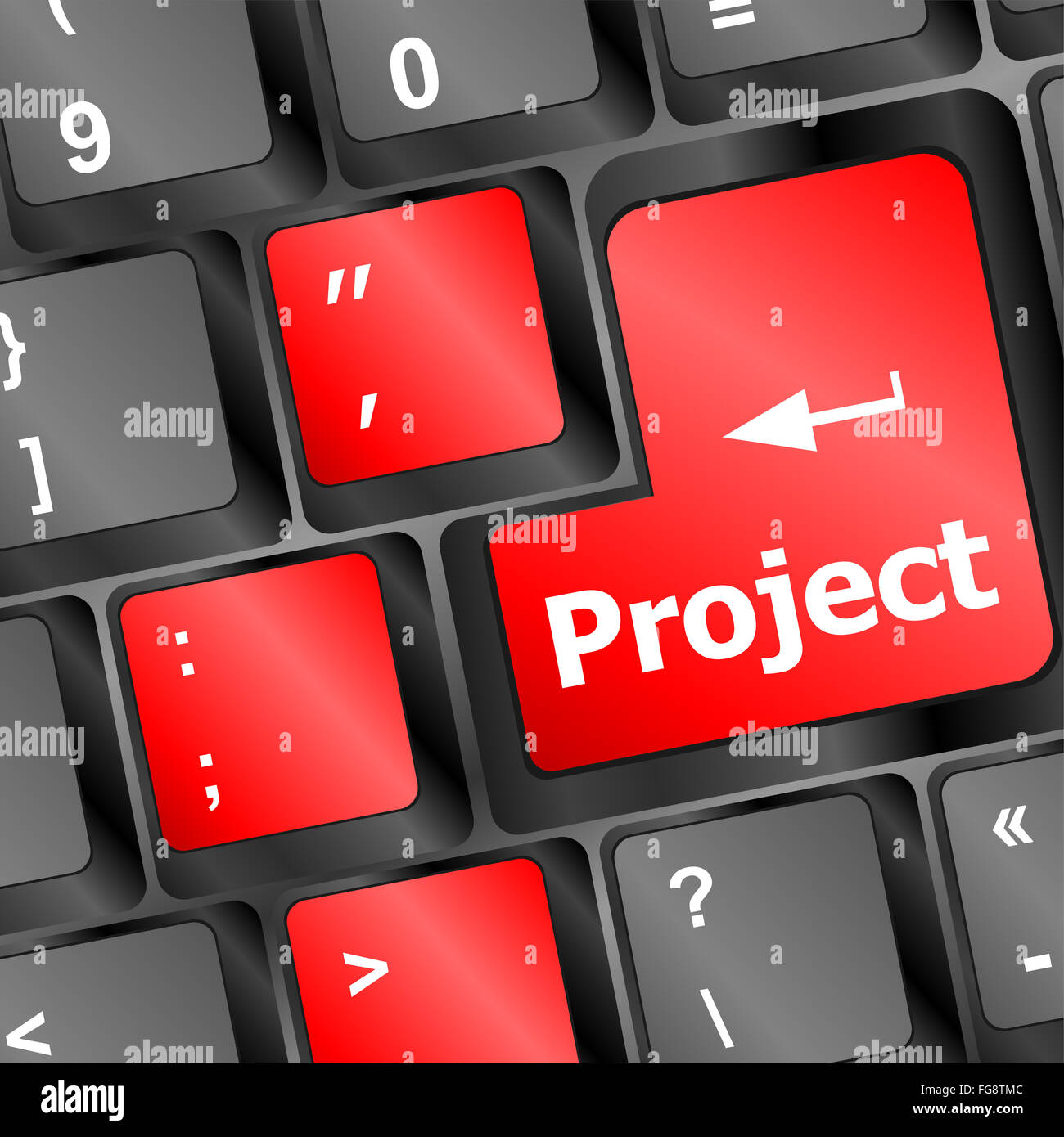 future time concept with project key on computer keyboard Stock Photo ...