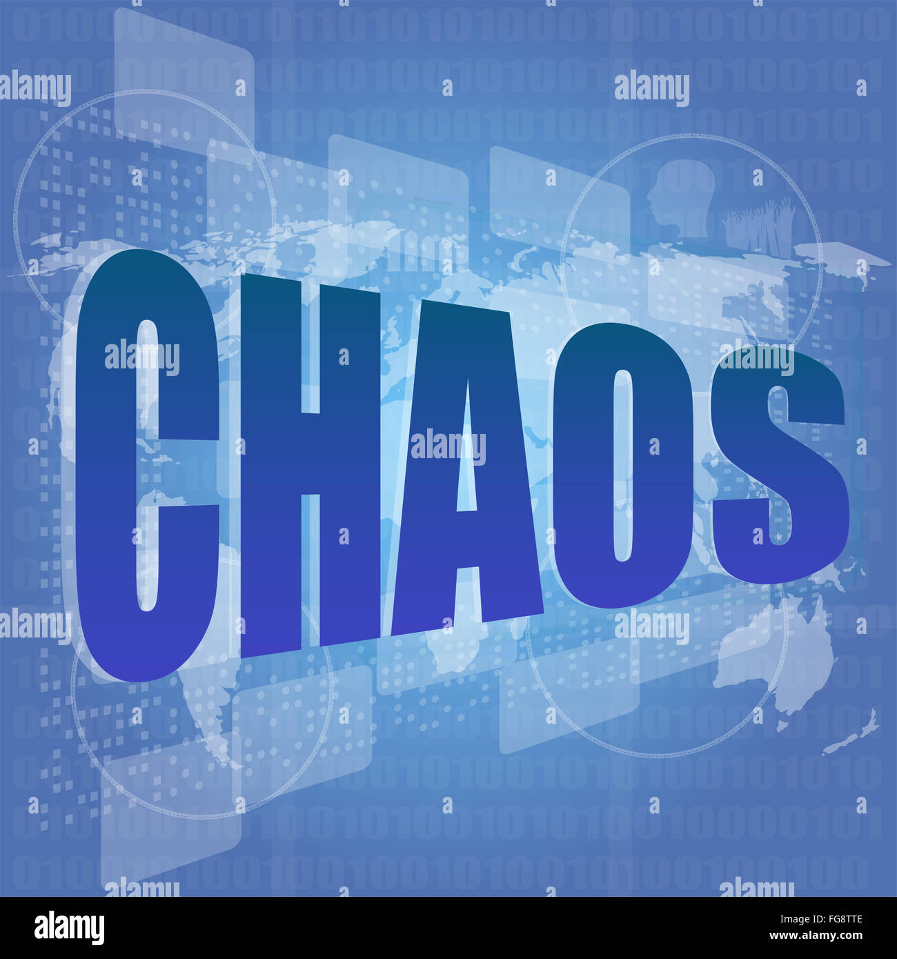 security concept: chaos word on digital screen Stock Photo - Alamy