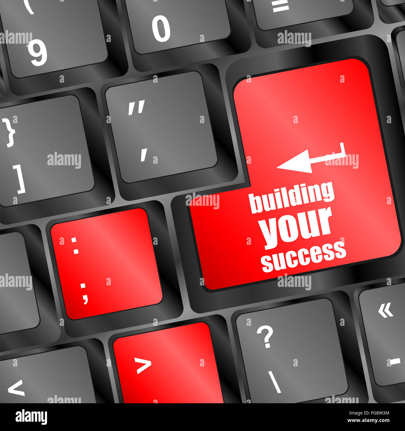 building your success button on computer keyboard key Stock Photo - Alamy