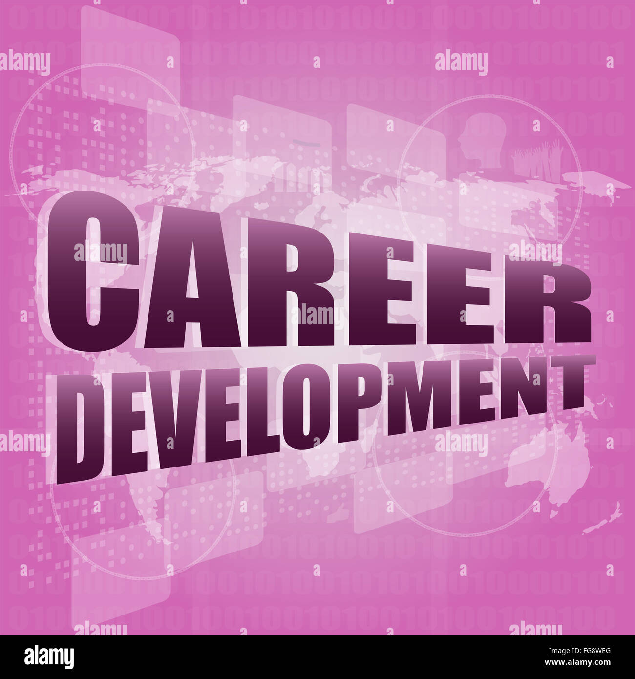business concept: career development words on digital screen Stock ...