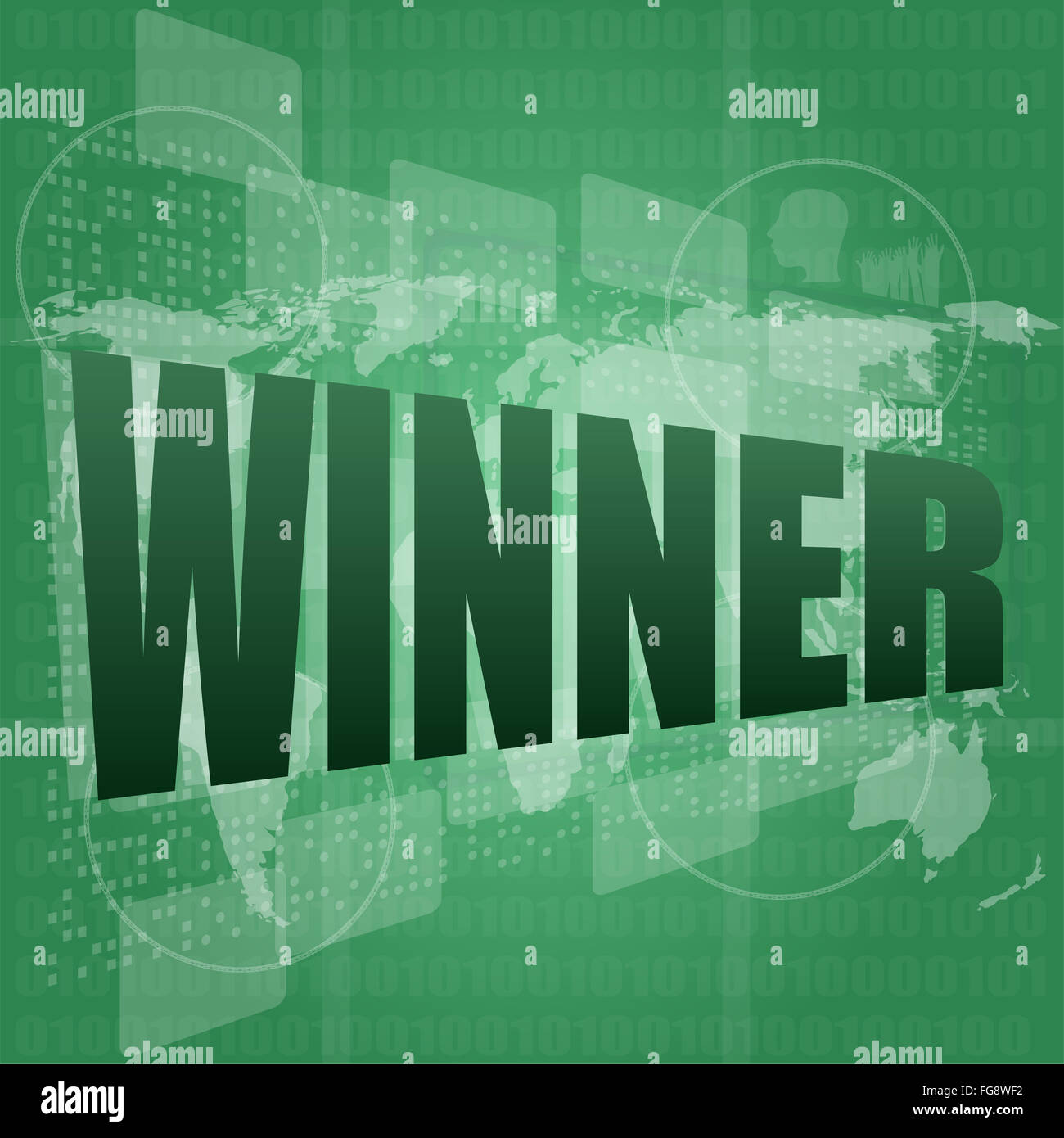 winner, green digital background, global internet concept Stock Photo ...