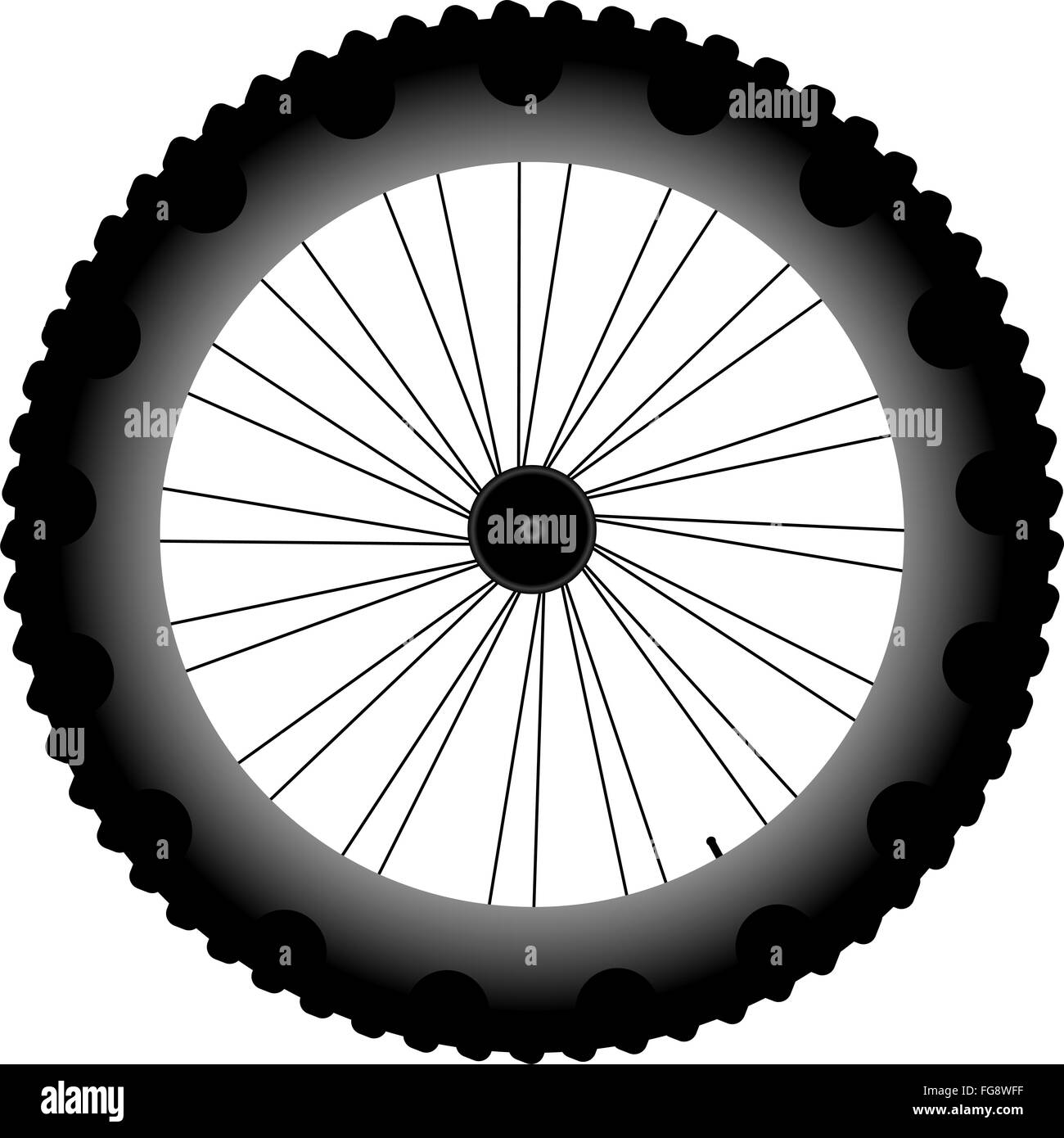 bike wheel with tire and spokes isolated on white background. vector ...