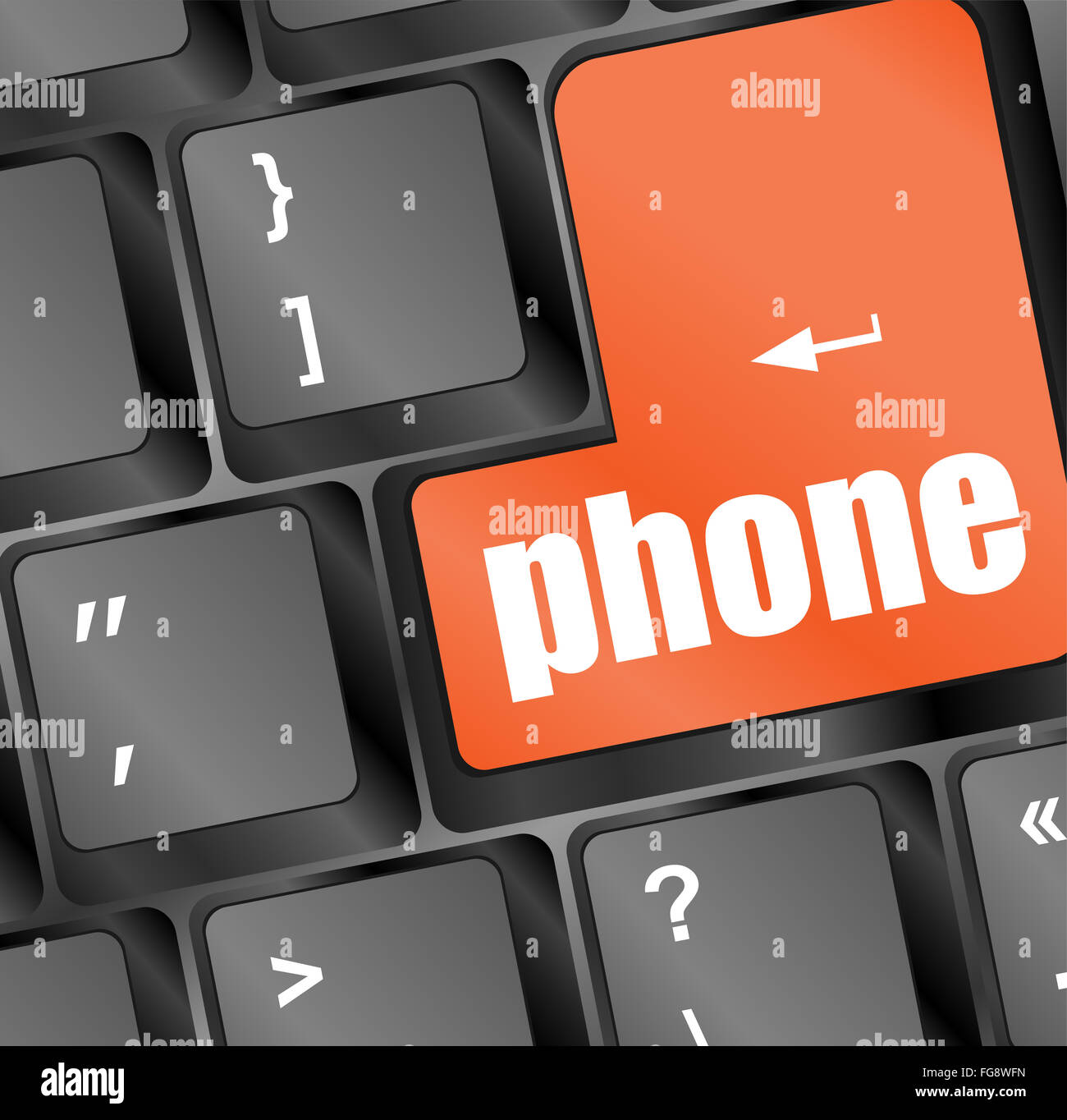 phone key in place of enter key - social concept Stock Photo - Alamy