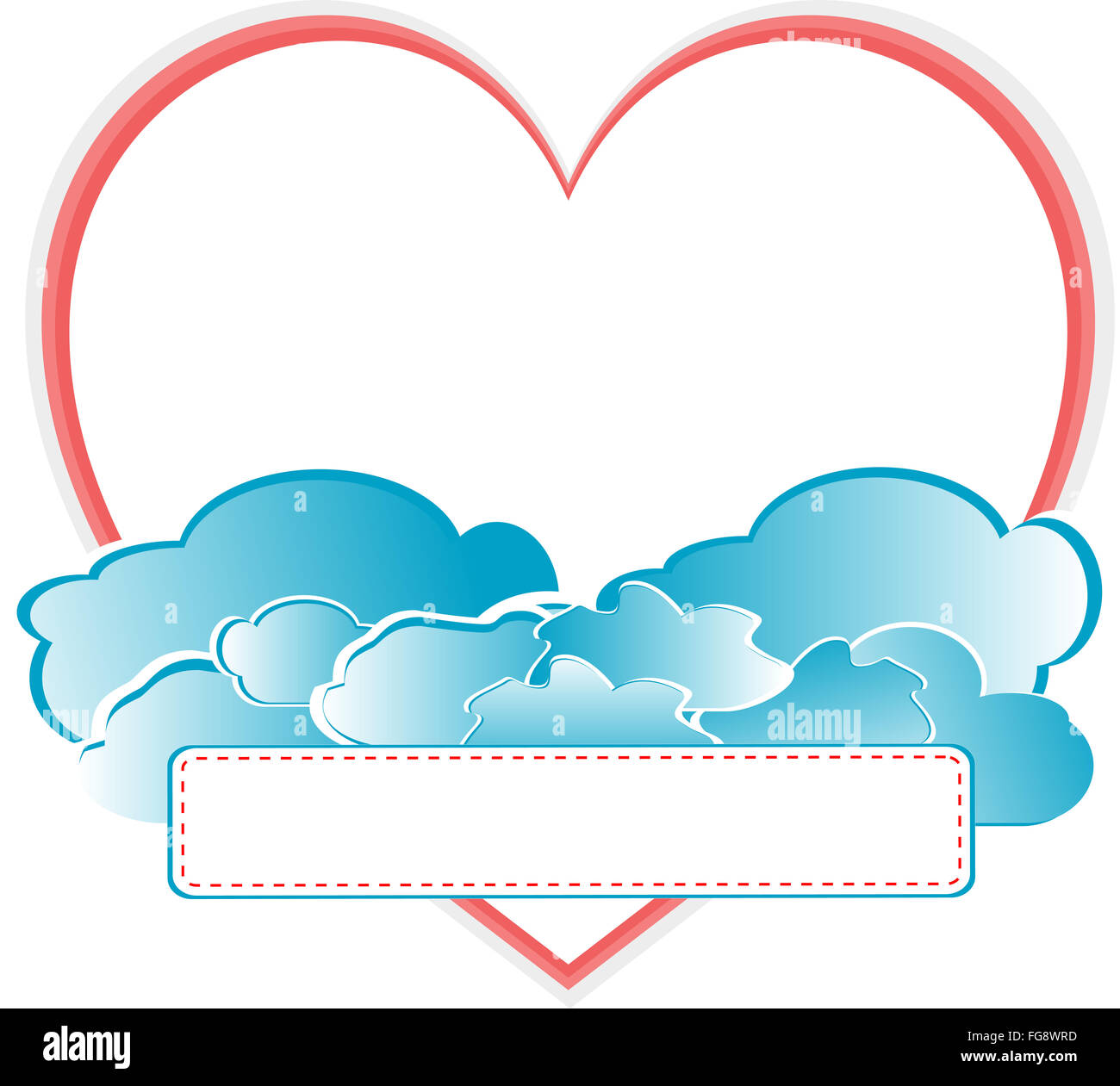 heart and clouds isolated on white background Stock Photo - Alamy