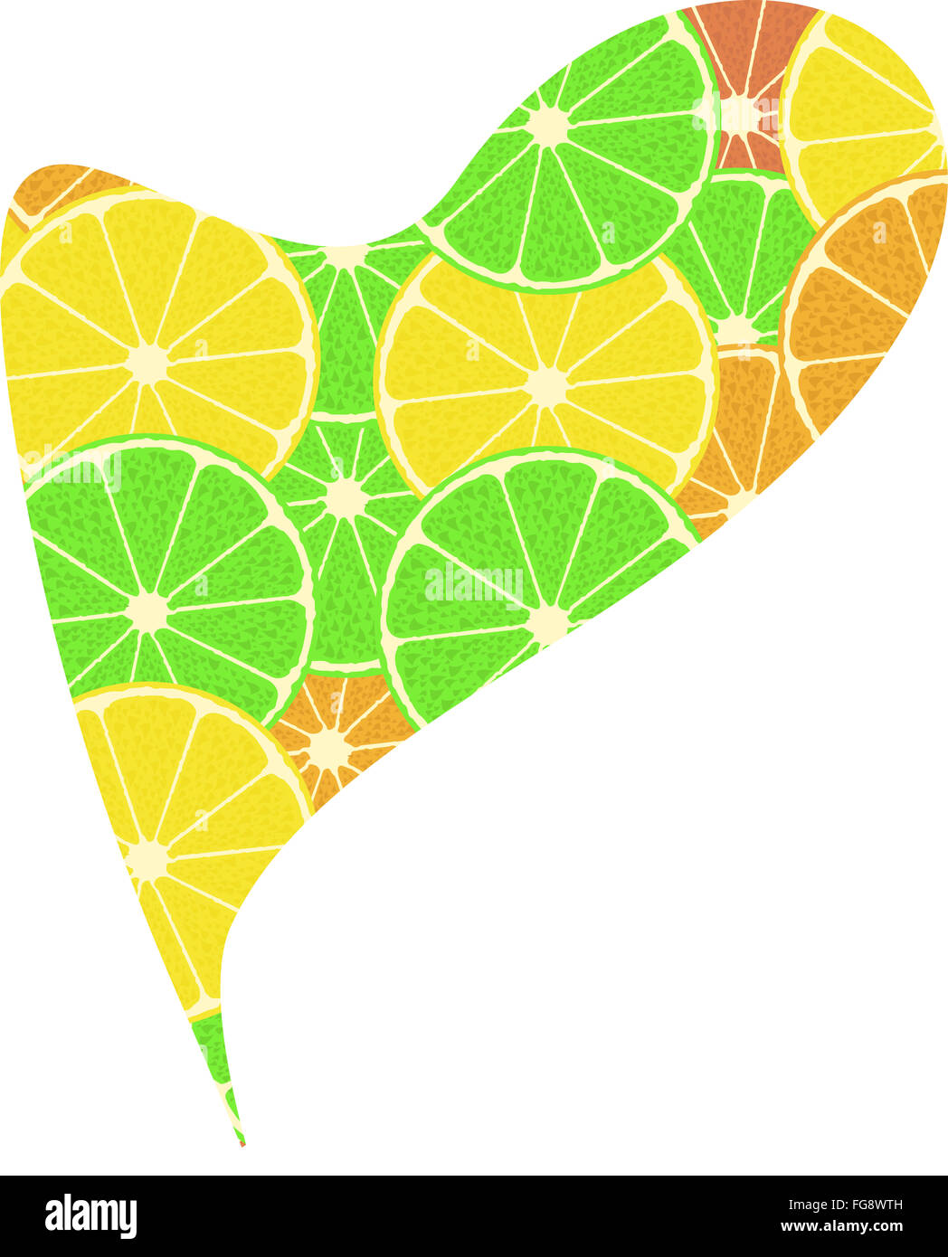 citrus fruit heart. Isolated on white background Stock Photo - Alamy
