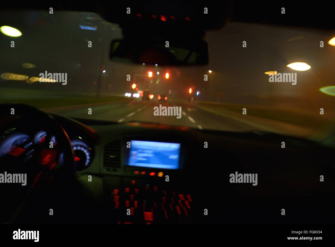 night car driving Stock Photo - Alamy