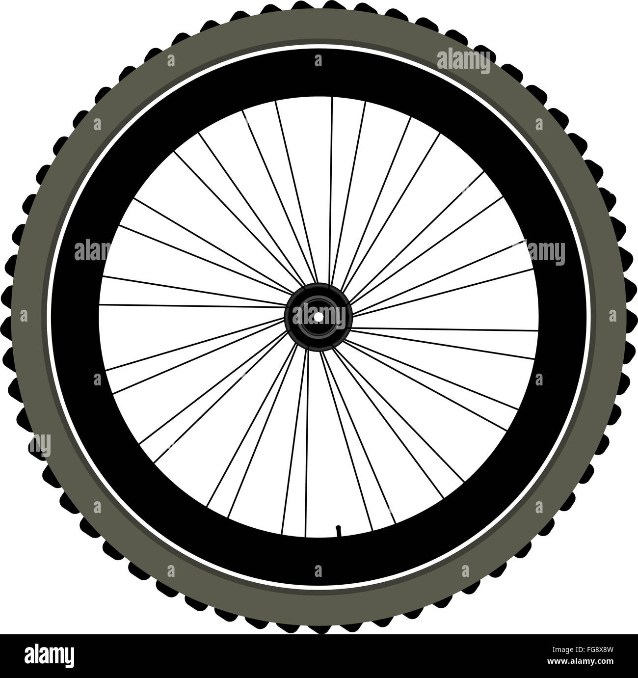 bike wheel with tire and spokes isolated on white Stock Photo - Alamy