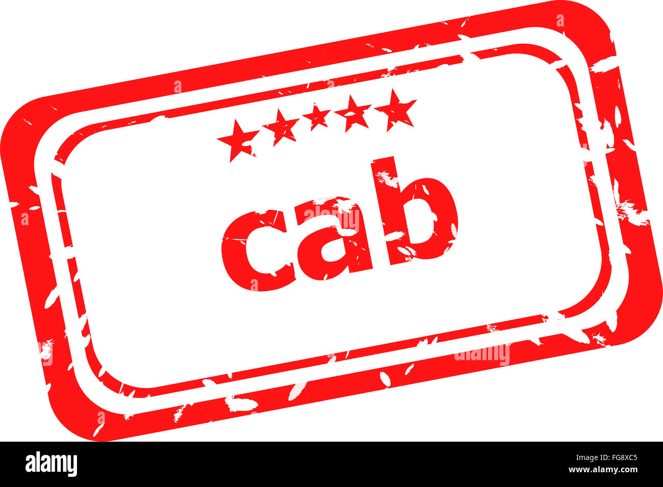 cab on red rubber stamp over a white background Stock Photo - Alamy