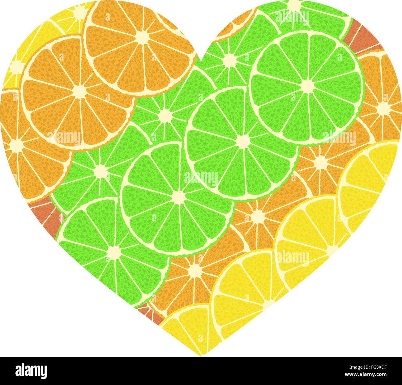 citrus fruit heart. Isolated on white background Stock Photo - Alamy