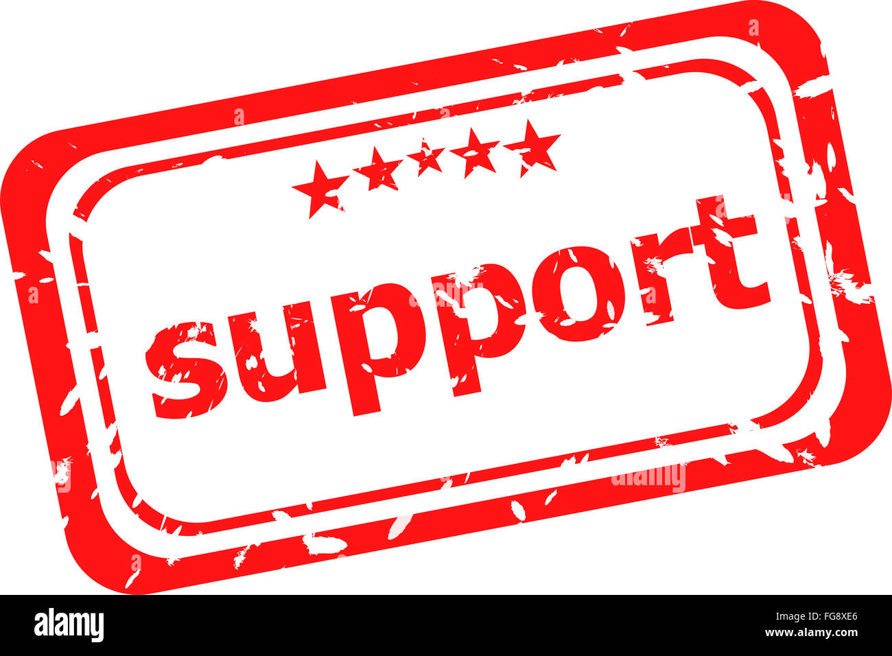 support on red rubber stamp over a white background Stock Photo - Alamy