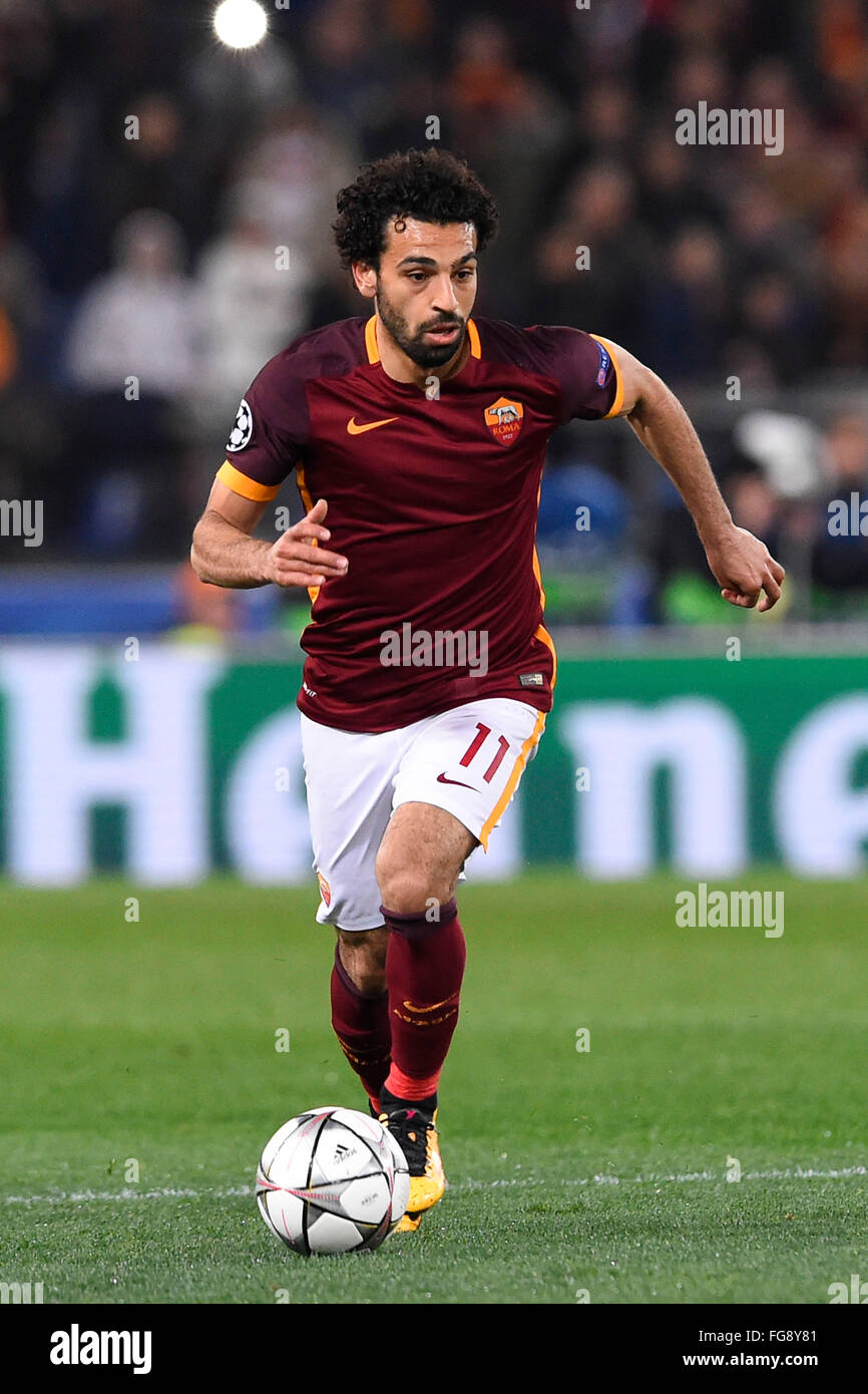 Rome, Italy. 17th Feb, 2016. Mohamed Salah of Roma in action during the ...