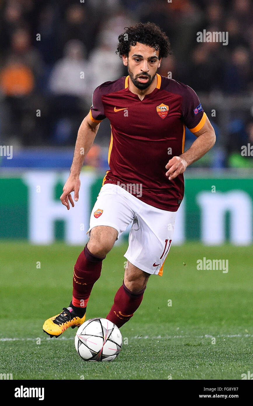 Rome, Italy. 17th Feb, 2016. Mohamed Salah of Roma in action during the ...