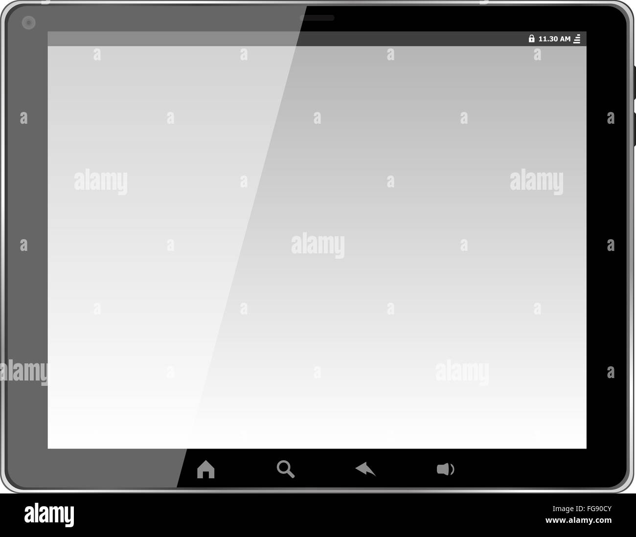 Realistic tablet pc computer with blank screen isolated on white ...