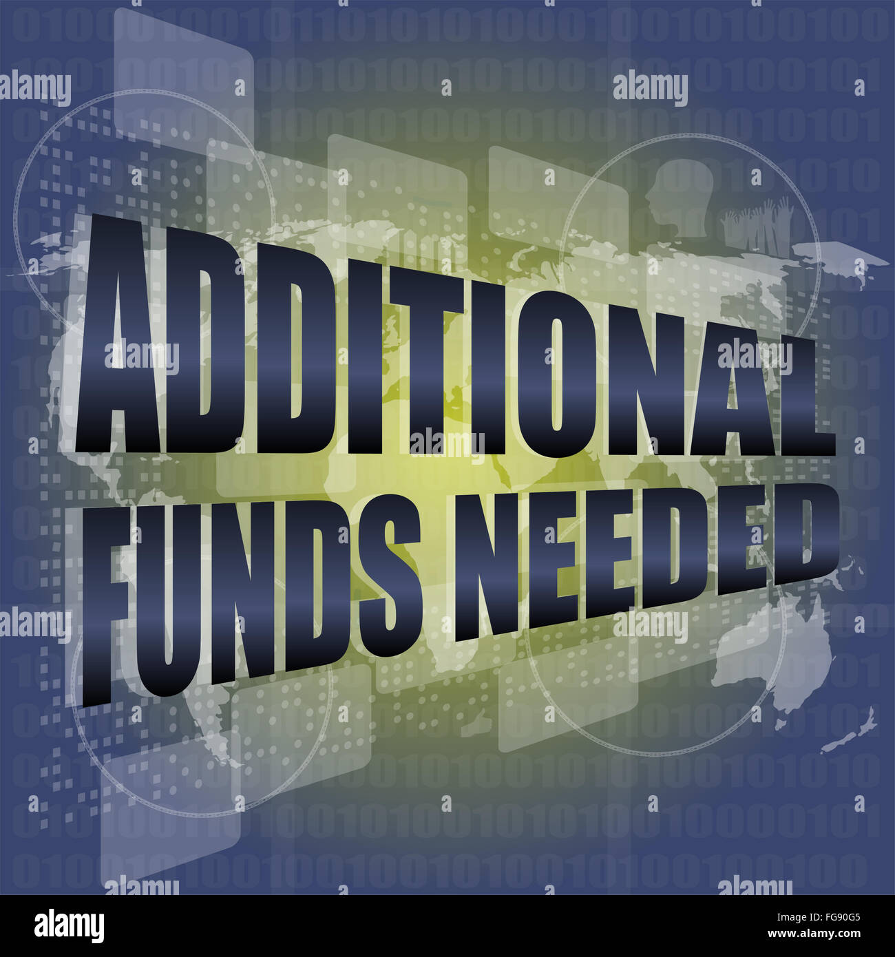 Backgrounds touch screen with additional funds needed words Stock Photo ...