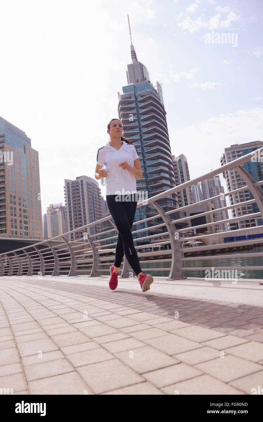 woman jogging at morning Stock Photo - Alamy