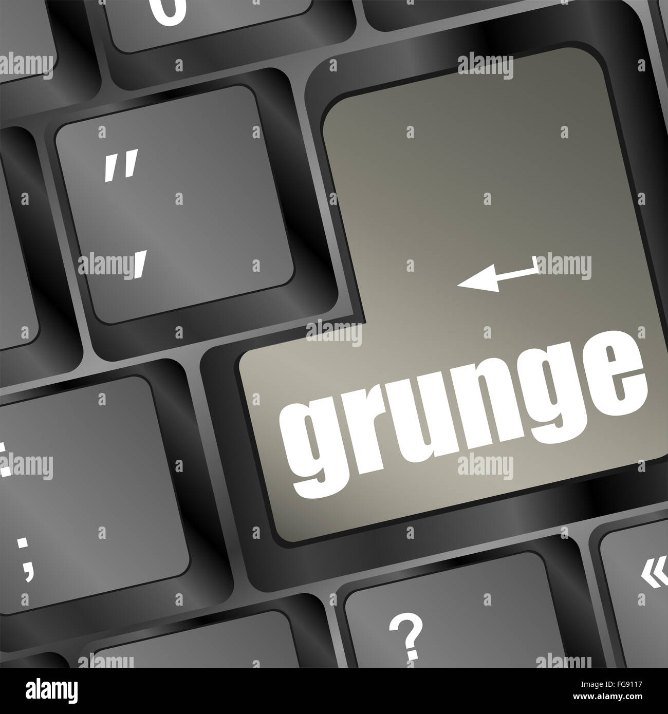 Computer keyboard with grunge word on enter button Stock Photo - Alamy