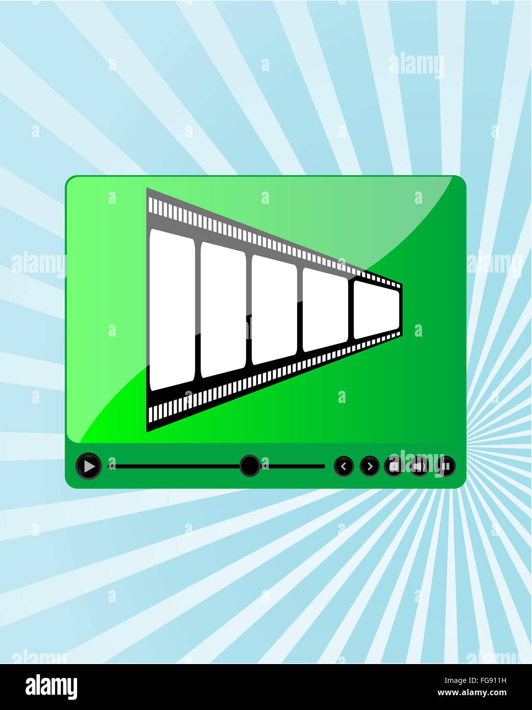 Video Movie Media Player on abstract blue ray background Stock Photo ...