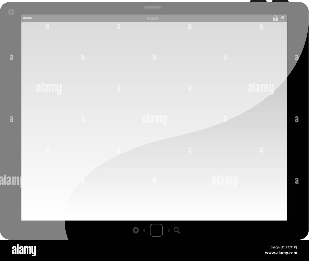 Tablet PC with empty grey monitor isolated on white Stock Photo - Alamy