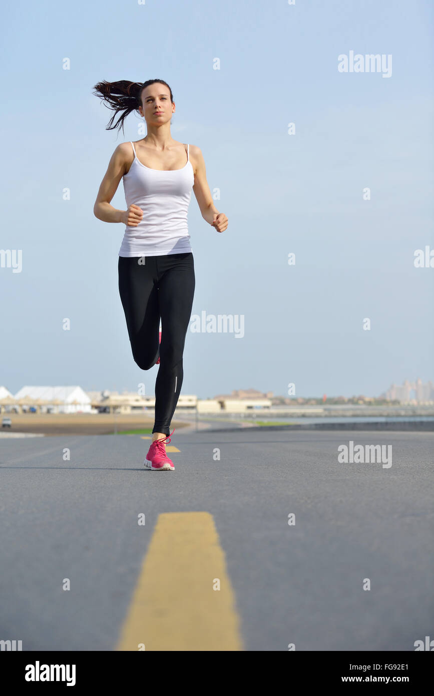 woman jogging at morning Stock Photo - Alamy
