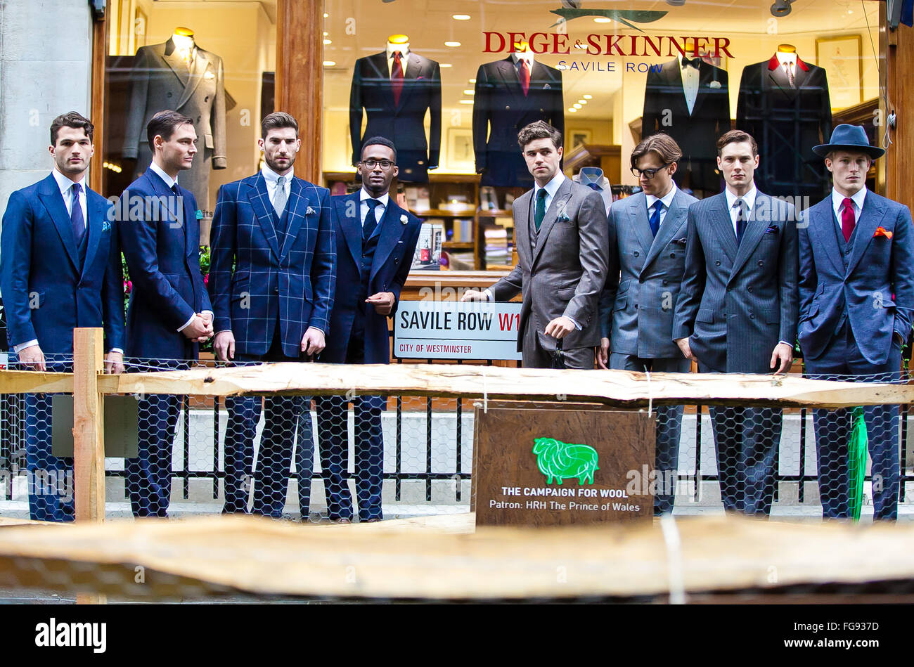London, UK 5 October 2015 Male models at the Campaign for Wool Week ...