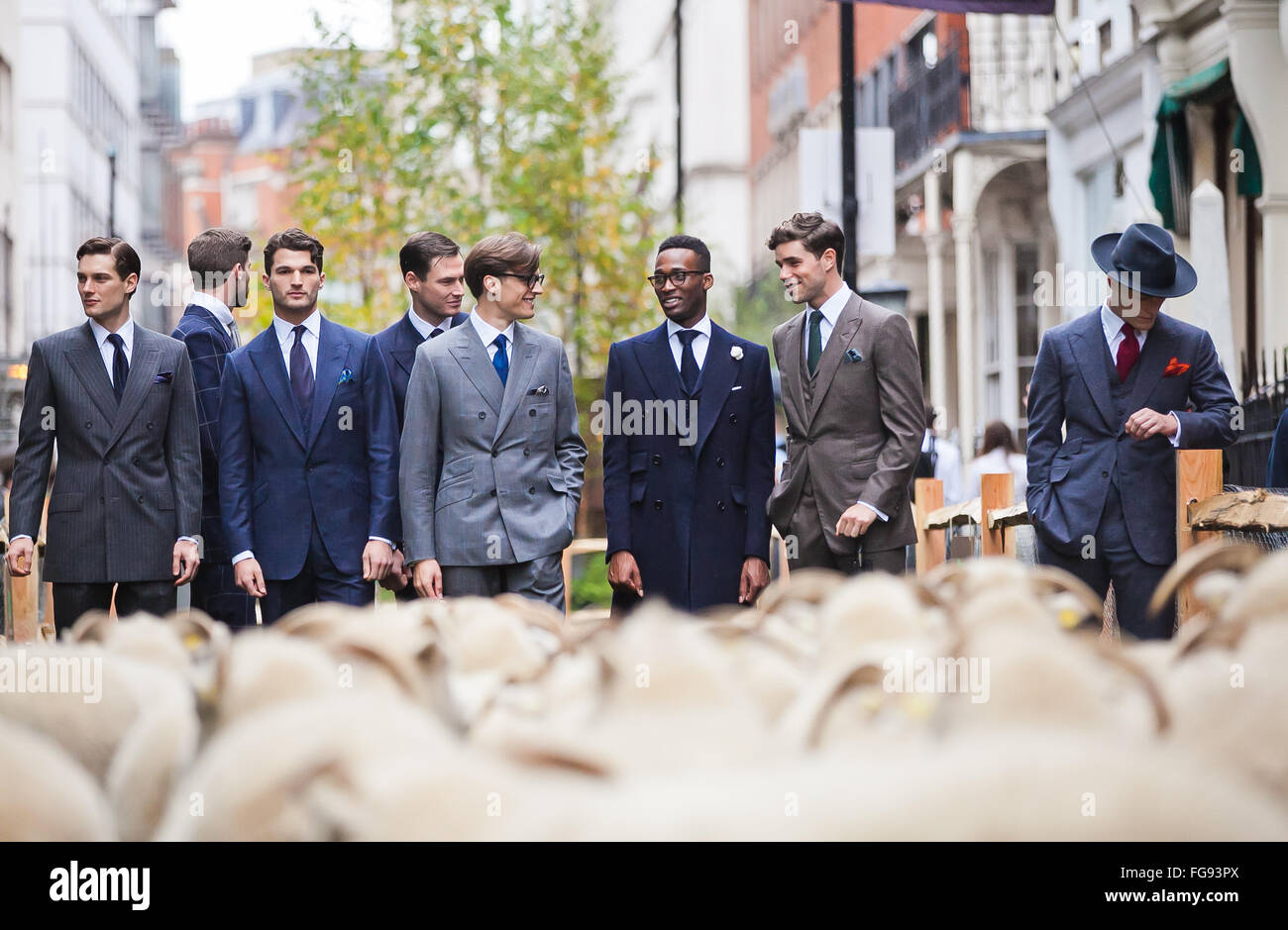 London, UK 5 October 2015 Male models at the Campaign for Wool Week ...