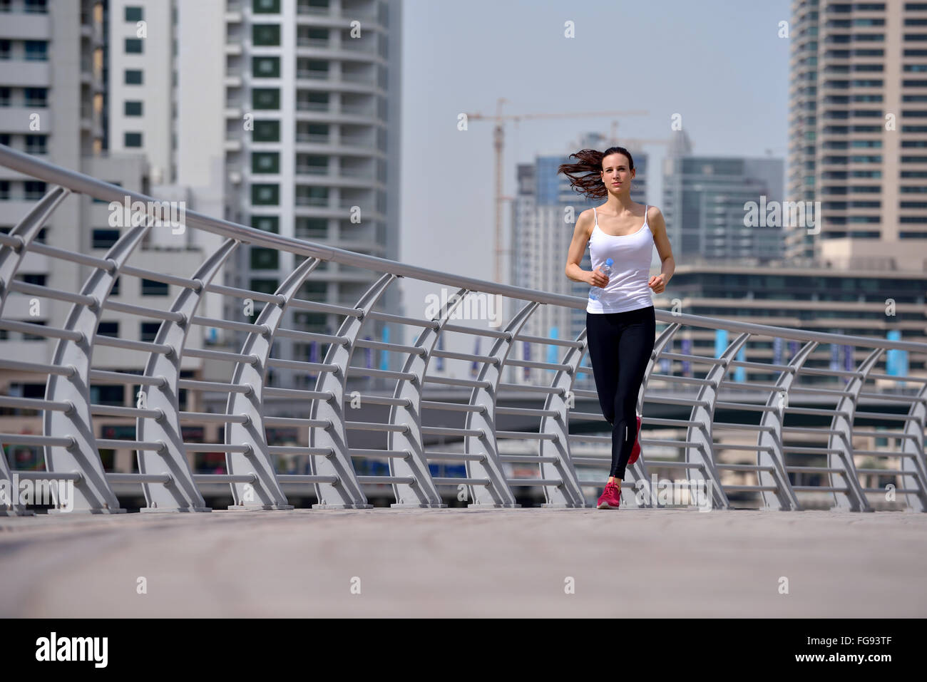 Female happy jogging hi-res stock photography and images - Alamy