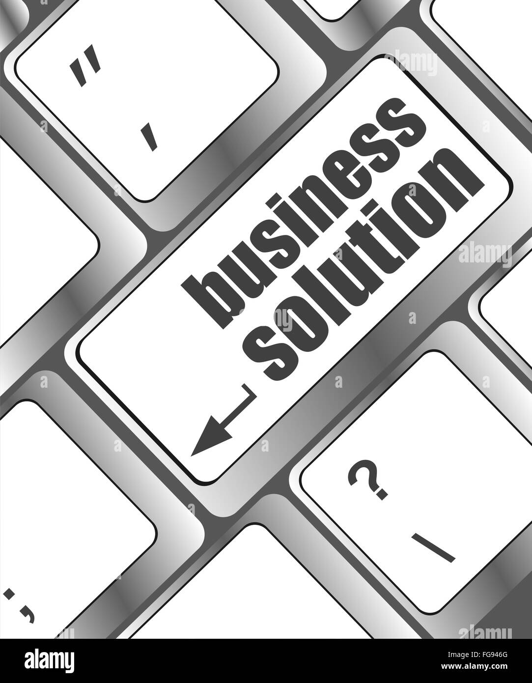 Computer keyboard with business solution key. business concept Stock ...