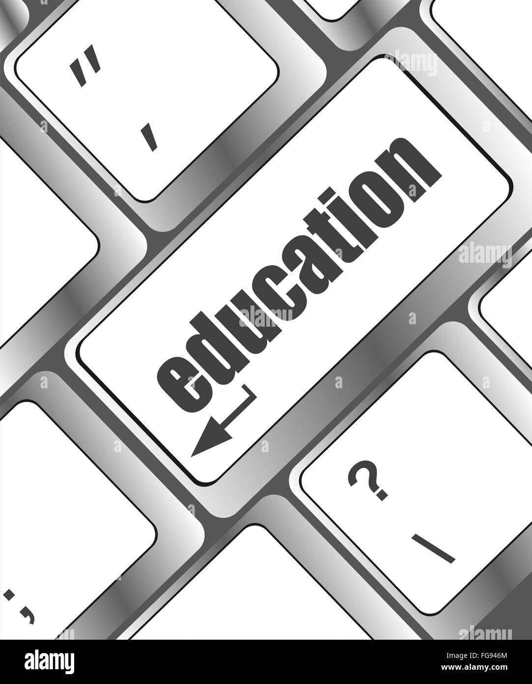 Computer Keyboard With Key Education Internet Learn Concept Stock