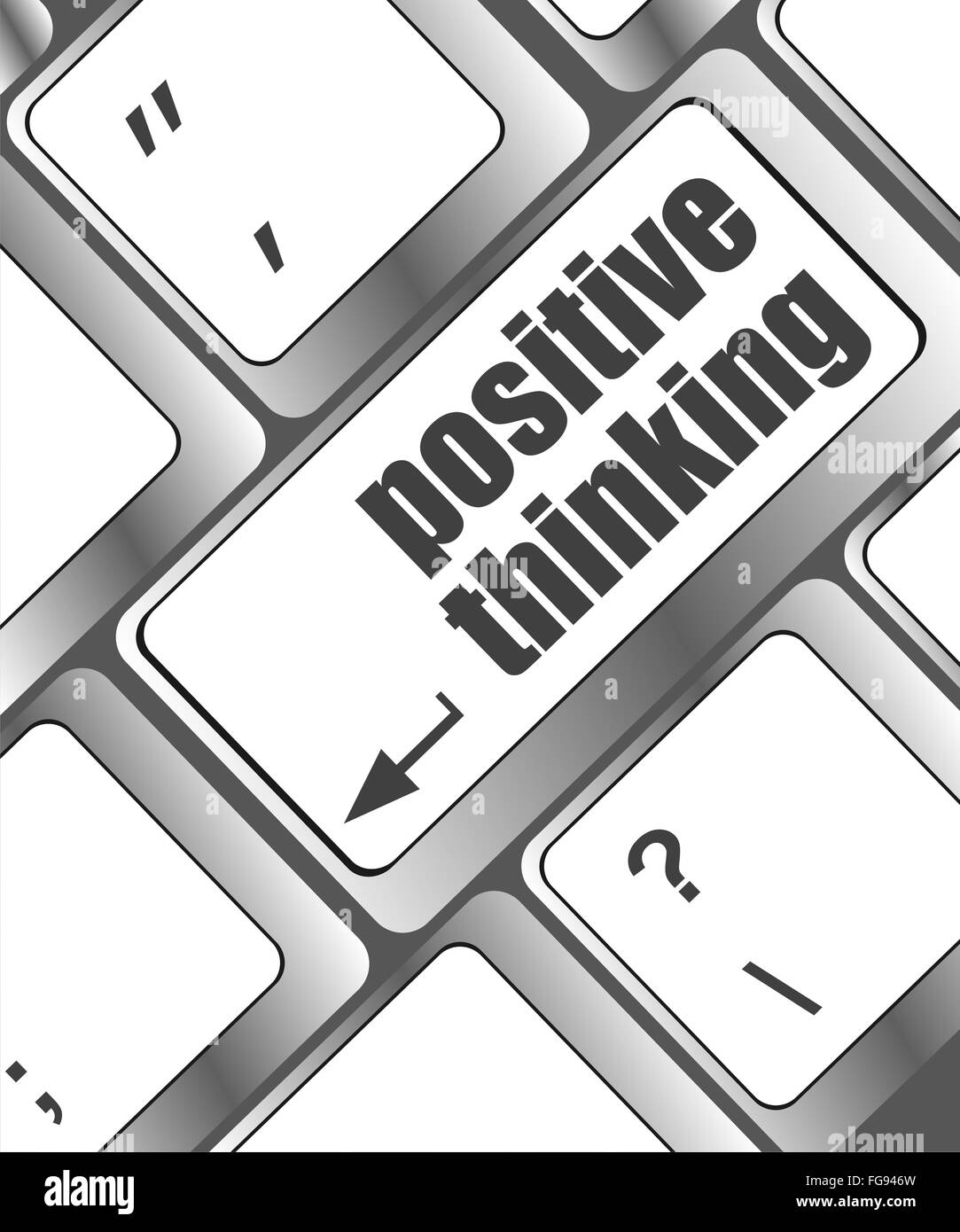 positive thinking button on keyboard - social concept Stock Photo - Alamy