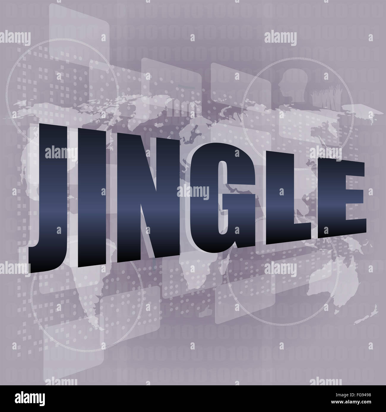 jingle word on digital screen background with world map Stock Photo - Alamy