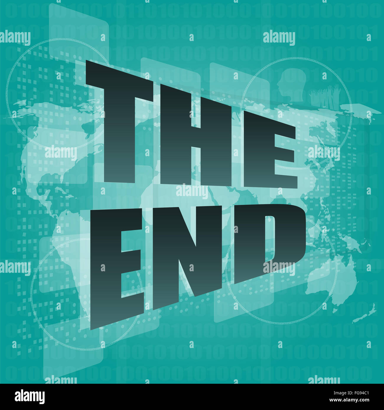 the end word on digital touch screen, business concept Stock Photo - Alamy