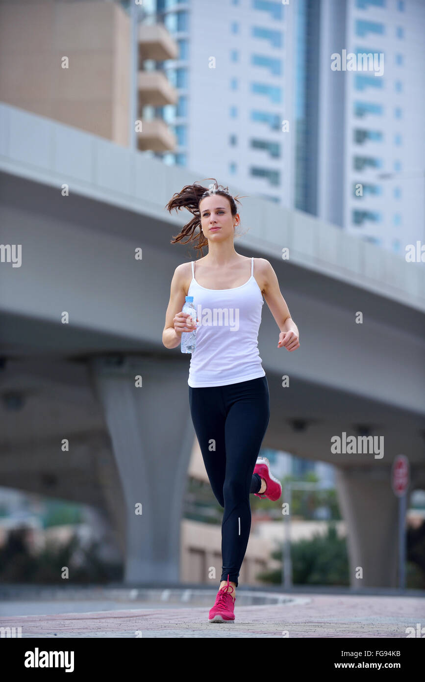 woman jogging at morning Stock Photo - Alamy