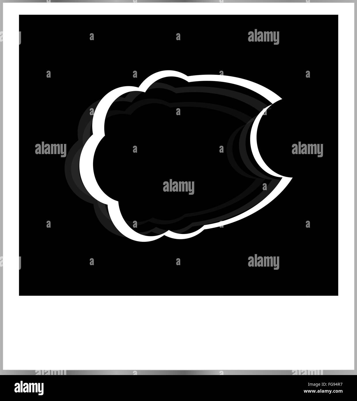 Photo frame with abstract cloud, isolated on white Stock Photo - Alamy