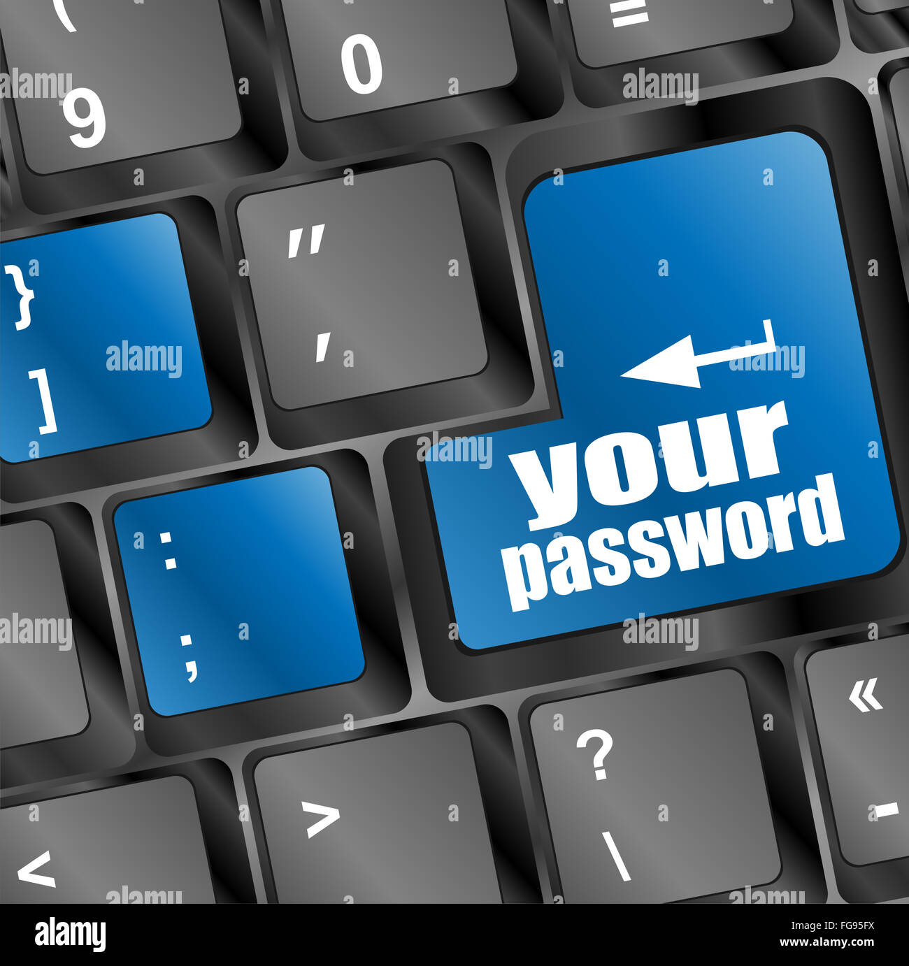 your password button on keyboard - security concept Stock Photo - Alamy