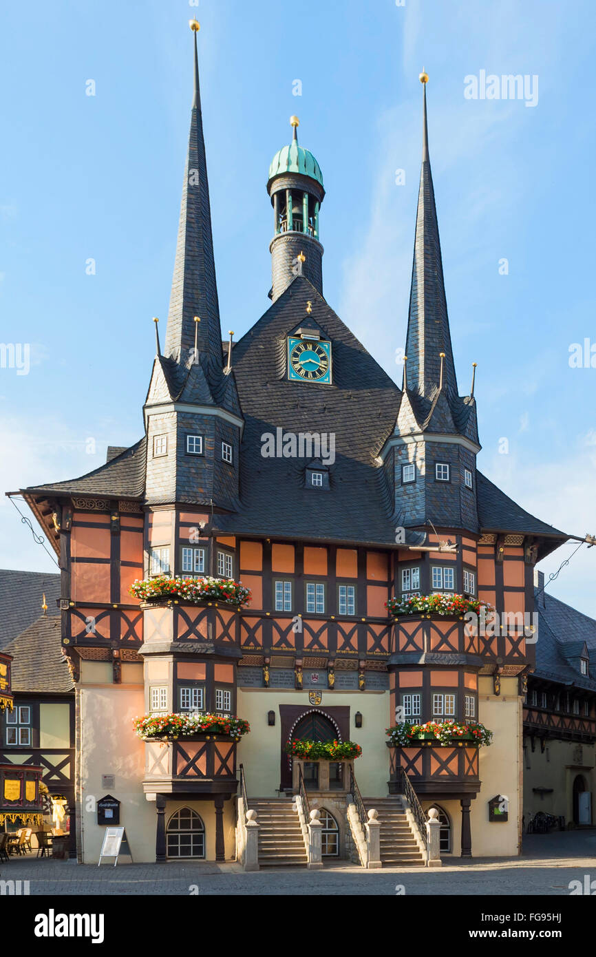 Wernigerode City Hall, Harz, Saxony-Anhalt, Germany Stock Photo - Alamy