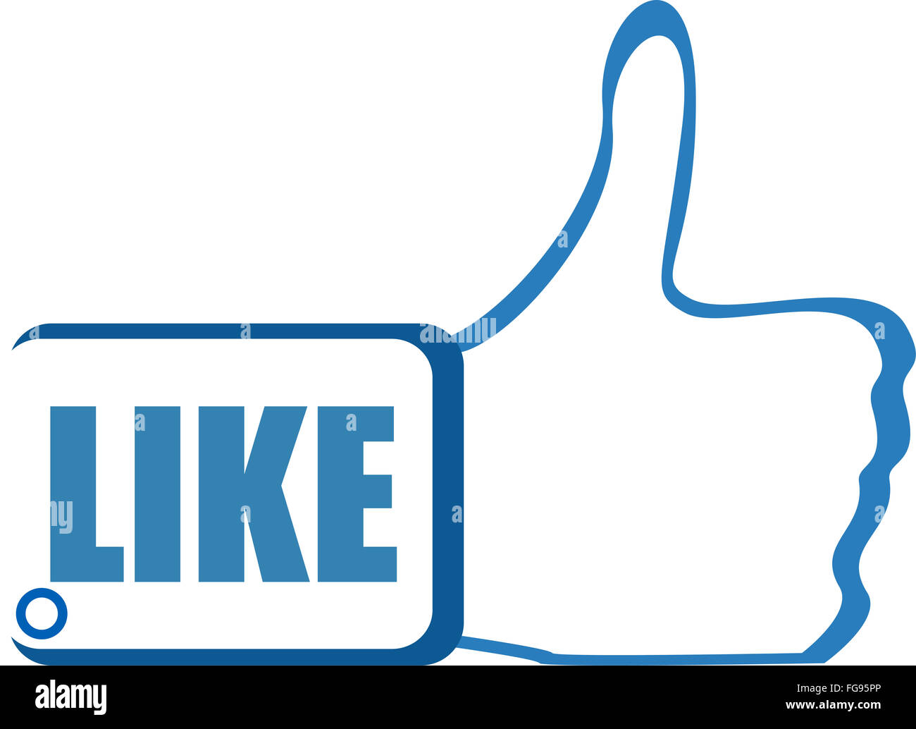 Abstract thumb up like hand symbol. Isolated on white Stock Photo - Alamy