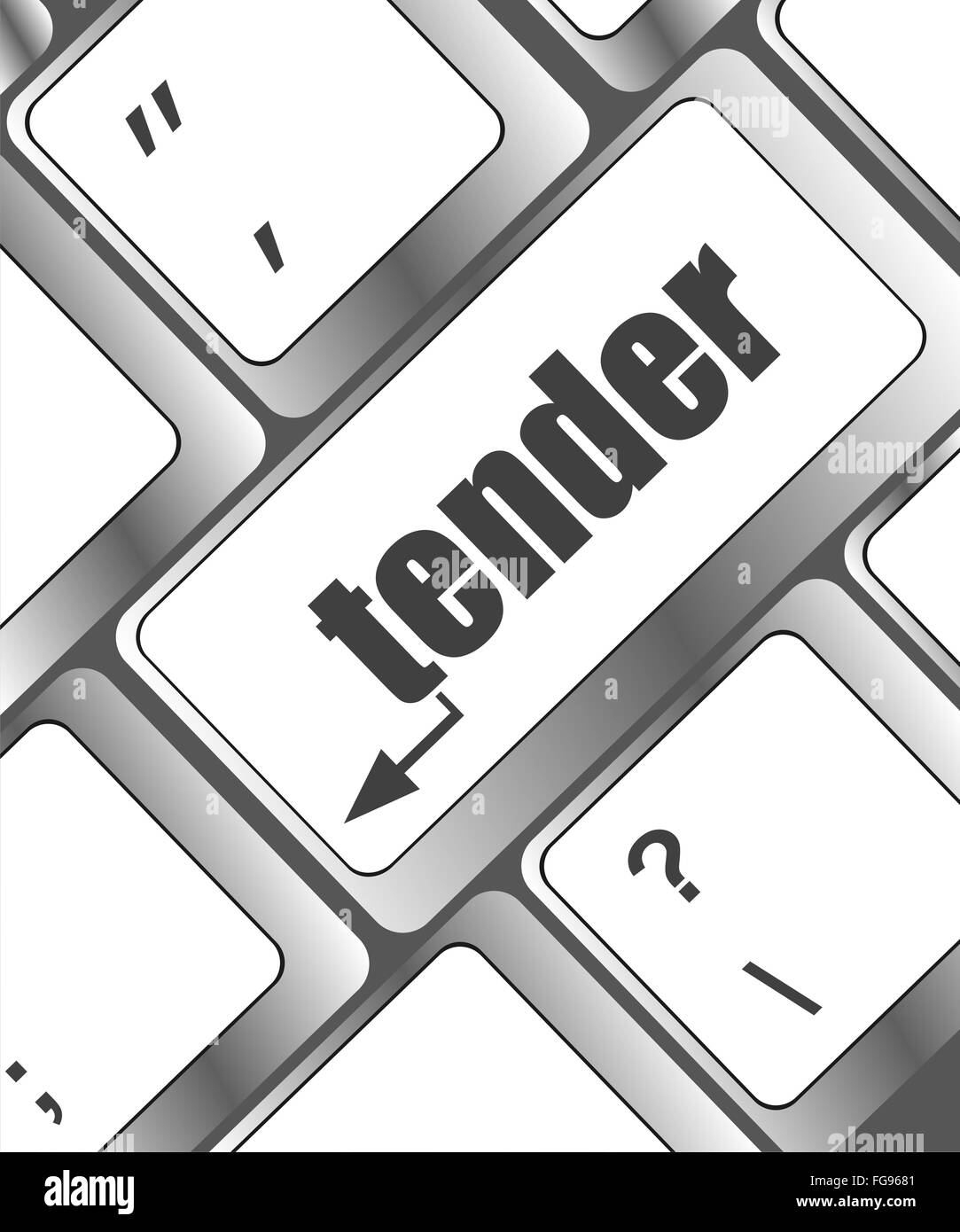 computer keyboard with tender word on enter button Stock Photo - Alamy